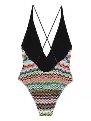 Missoni V-neck One-piece Swimsuit - Pink