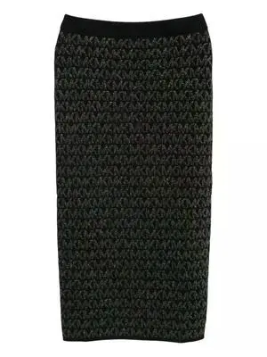 Michael Kors Logo-embroidered Midi Skirt
