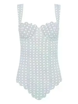 Marysia La Roche Maillot Cane-print Swimsuit - White
