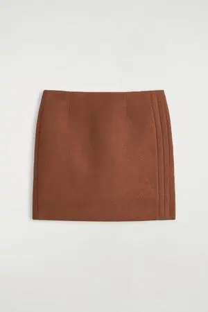 Cos Topstitched Wool Mini Skirt