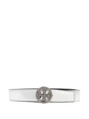 Tory Burch Double T Buckle Belt - Silver