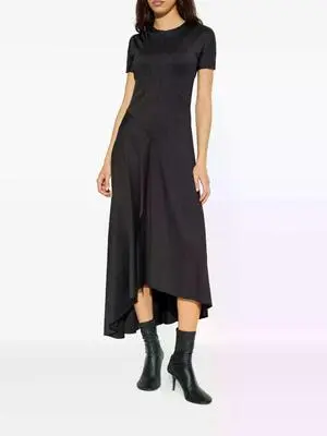 Victoria Beckham Asymmetric-hem Midi Dress - Black