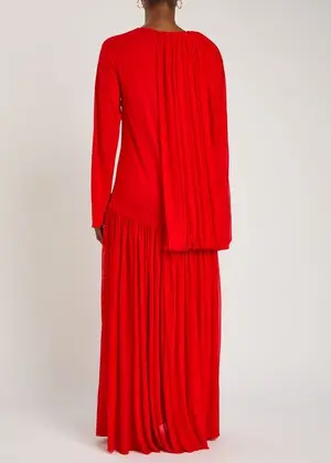 Calvin Klein Draped Fine-knit Maxi Dress