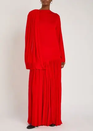 Calvin Klein Draped Fine-knit Maxi Dress