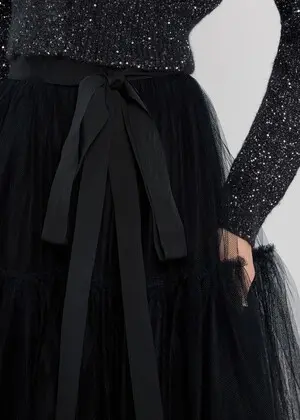 Erdem Bow-embellished Tulle Midi Skirt