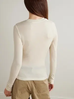 AGOLDE Lissa Gathered Jersey Top - Neutrals