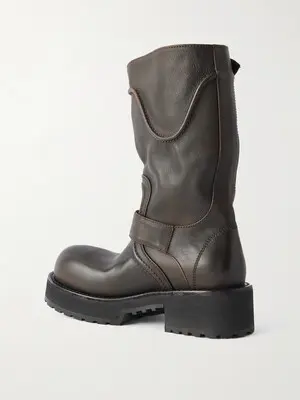 Balenciaga Venom Leather Ankle Boots - Brown