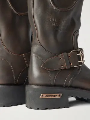 Balenciaga Venom Leather Ankle Boots - Brown