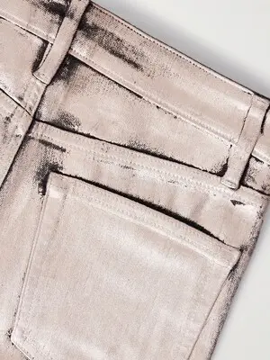 FRAME The Reboot Mid-rise Bootcut Metallic Jeans