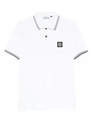 Stone Island Logo-patch Polo Shirt - White