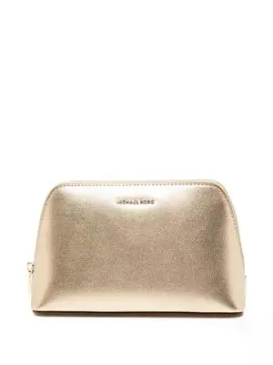 Michael Kors Metallic-leather Travel Pouch - Gold