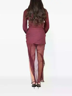 NENSI DOJAKA Davina Draped Maxi Dress - Red