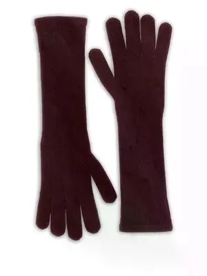 Max Mara Logo Gloves - Red
