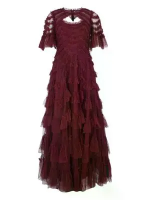 Ruffle Tiered Maxi Evening Dresses