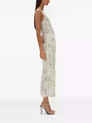 Rachel Gilbert Francesca Floral-embroidered Midi Dress