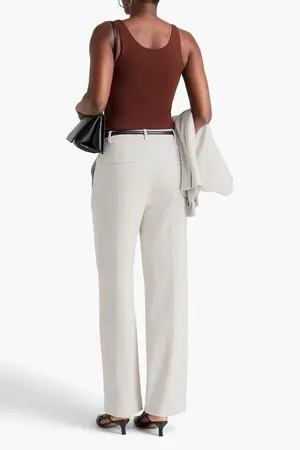 Vince Piqué Straight-leg Pants - Light Gray
