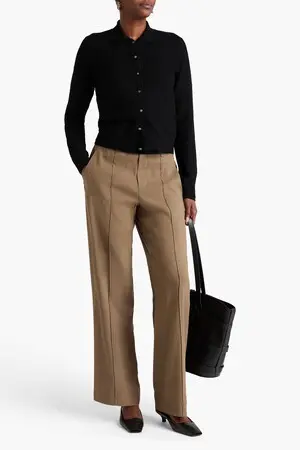 Vince Pointelle-knit Cotton-blend Cardigan - Black