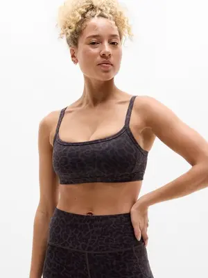 Athleta Square Neck Bra - Leopard Black