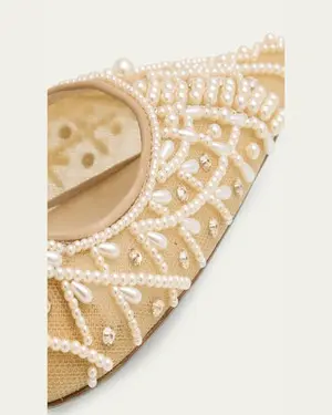 Rene Caovilla 80mm Embellished Net Tulle Pumps