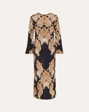 Veronica Beard Lupita Paisley Maxi Dress - Black Mult