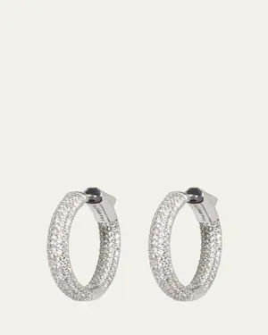 NICKHO REY Mini Tire Crystal Hoop Earrings Silver
