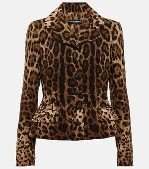 Dolce & Gabbana Leopard-print Wool Crepe Jacket