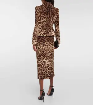 Dolce & Gabbana Leopard-print Wool Crepe Jacket