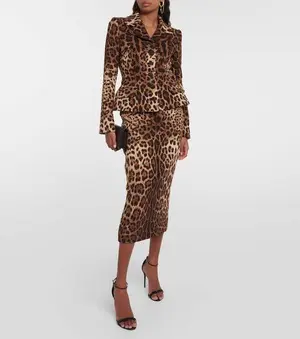Dolce & Gabbana Leopard-print Wool Crepe Jacket