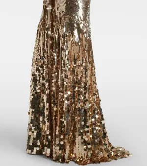 Jenny Packham Mars Gathered Sequined Gown