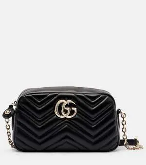 Gucci Gg Marmont Small Leather Crossbody Bag - Black