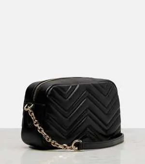 Gucci Gg Marmont Small Leather Crossbody Bag - Black