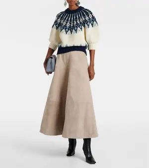 Altuzarra Cotton Fair Isle Crewneck Sweater - Blue
