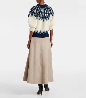 Altuzarra Cotton Fair Isle Crewneck Sweater - Blue