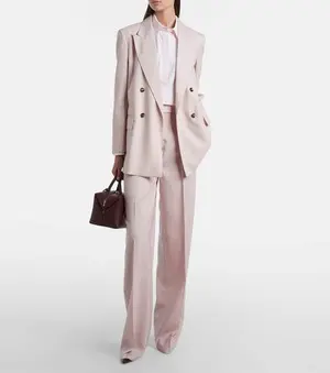 Max Mara Girone Wool, Mohair, And Silk Wide-leg Pants
