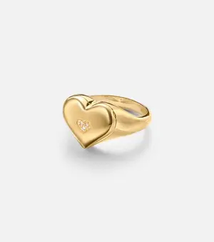 SYDNEY EVAN Wallpaper Heart 14kt Ring With Diamonds - Gold