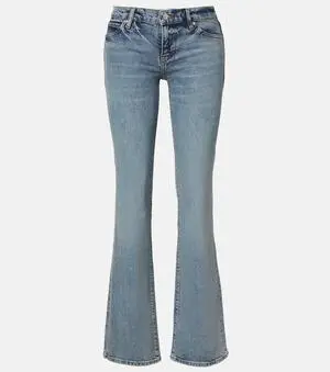 FRAME Le Pixie Low-rise Flare Jeans - Blue