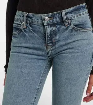 FRAME Le Pixie Low-rise Flare Jeans - Blue