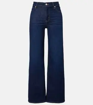 FRAME Le Slim Wide-leg High-rise Jeans - Blue