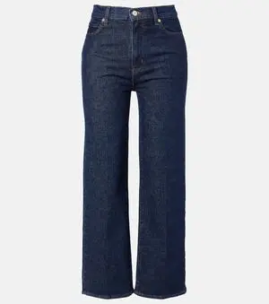FRAME Cropped High-rise Wide-leg Jeans