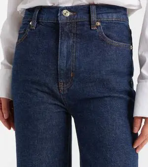 FRAME Cropped High-rise Wide-leg Jeans