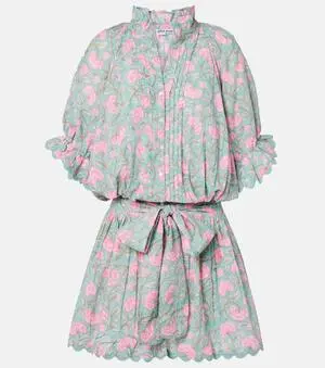 JULIET DUNN Floral Cotton Mini Dress