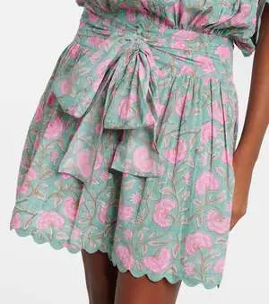 JULIET DUNN Floral Cotton Mini Dress