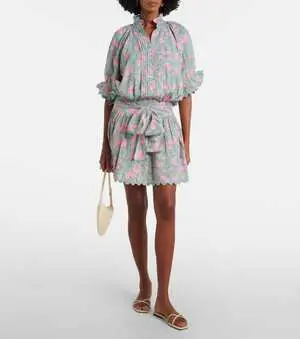 JULIET DUNN Floral Cotton Mini Dress