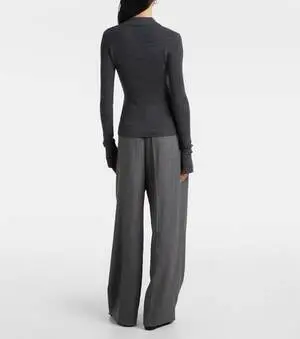 GANNI Pinstriped Wide-leg Trousers
