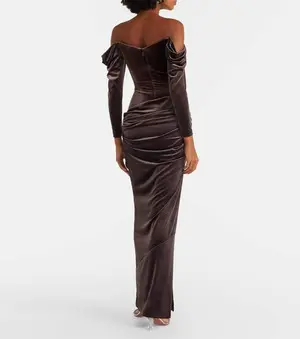 Alex Perry Draped Velvet Gown