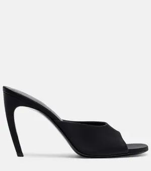 Attico Betta Satin Mules - Black