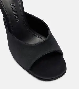 Attico Betta Satin Mules - Black