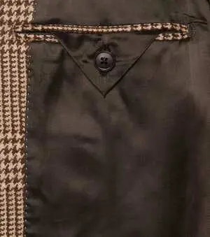 SAMAN AMEL Prince Of Wales Check Alpaca Blazer