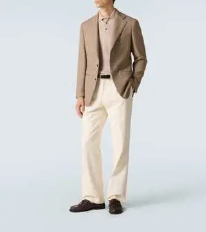 SAMAN AMEL Prince Of Wales Check Alpaca Blazer
