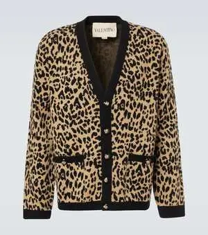 Valentino Garavani Jacquard Virgin Wool Cardigan